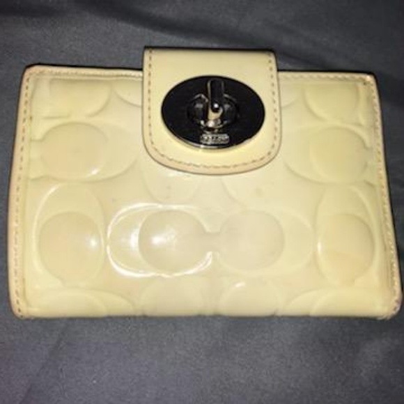 Coach | Bags | Plastic Cream Coach Wallet | Poshmark